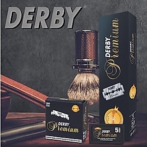 Derby Premium Single Edge Razor Blades, Razor Blades, Single Edge, Ultra Sharp, Chromium - Ceramic - Platinum - Tungsten and Polymer Coated Edges (1)