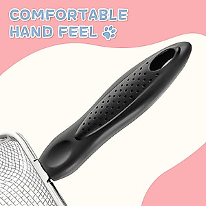 UMUACCAN Cat Litter Scoop,Sturdy Litter Cleaner Corner Shovel,Stainless Steel Mesh Litter Shovel,Easy to Clean Reptile Terrarium Sand Waste,Beach Shovel(Black)