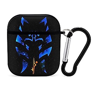 Ahsoka Tano Fulcrum Easy to Install and Remove Bluetooth Earphone Case with Hook for Airpods 1 and Airpods 2, Dust Proof, Drop Proof, Scratch Proof. Not Easy to Fall Off