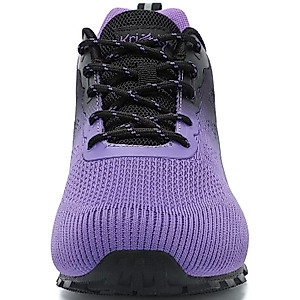 ikunka Men'S Fashion Sneakers Lightweight Breathable Walking Shoes Tennis Cross Training Shoe Non Slip Trail Running Shoes（Purple 14）