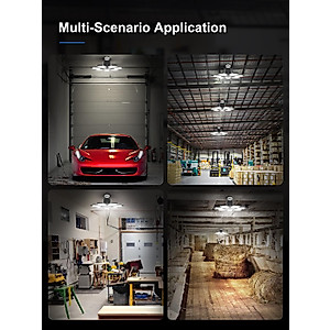 SEOBIOG 2-Pack LED Garage Light Bulbs, Ultra Bright 250W 25000LM Garage Lights Ceiling LED, 6500K Shop Light w/ 7+1 Deformable Panels, LED Light Bulbs for Garage, Workshop, Warehouse, Barn