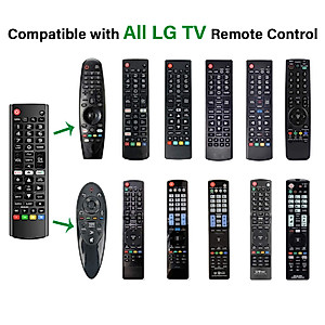 Universal Remote Control AKB75095307 Compatible with All LG LED LCD HDTV UHD 3D 4K Smart TV Models with Black Remote Holder