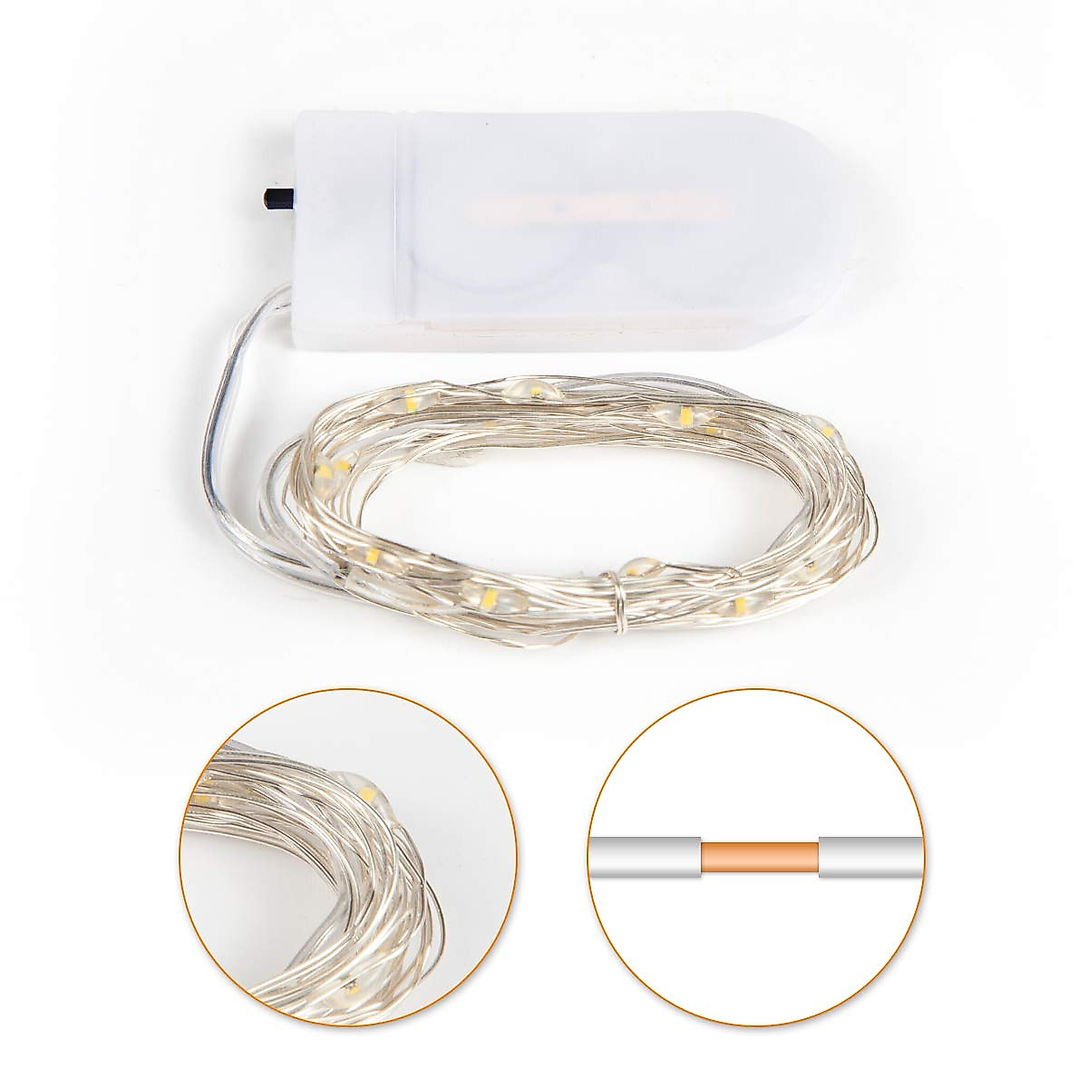 16 PCS Fairy String Lights Battery Operated,Starry String Lights,7.2ft 20 Led Firefly Lights for DIY,Christmas,Halloween,Wedding,Bedroom,Party Table Decorations(Warm White)