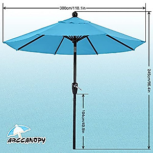 ABCCANOPY Durable Patio Umbrellas 10' Turquoise