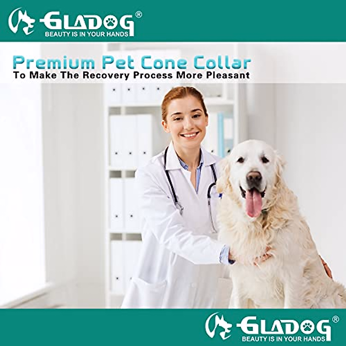 GLADOG Soft Dog Cone Collar, 3 PCS (XL is Only 1 PCS) Flexible Plastic Cone for Dogs After Surgery, Dog Recovery Collar, Adjustable E-Collar for Large/Medium/Small Dogs Cat, Comfy Elizabethan Collar