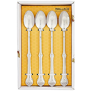 Wallace Napoleon Bee 18/10 Stainless Steel Iced Beverage Spoon, Set of 4, Silver