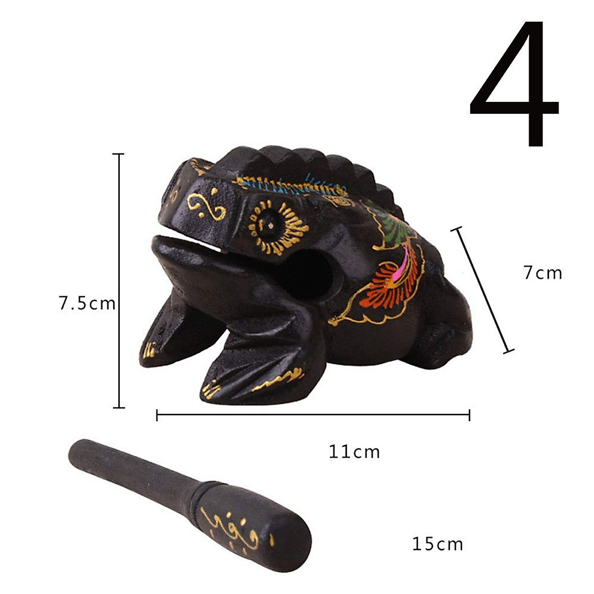 NIEFENG Craft Wooden Lucky Frog Croaking Musical Instrument Home Office Decor(4)