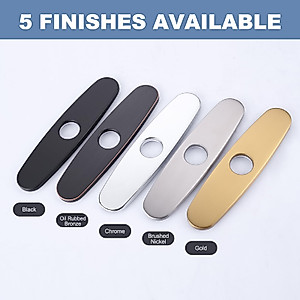 Faucet Plate, ALEASHA Kitchen Sink Cover Stainless Steel Plate for 1 or 3 Hole Bathroom or Kitchen Sink Faucet 10 Inch Escutcheon Hole Covers Polished (Brushed Nickel)