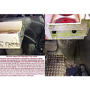 7 inch Honeycomb Filter Socks,7 inch Filter Sock for Saltwater Aquarium,7 inch Ring by 14 inch Long, (4-Pack)