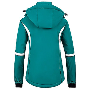wantdo Women's Mountain Fully Taped Seams Waterproof Snowboard Jacket with Detachable Hood Turquoise M