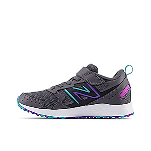 New Balance Fresh Foam 650 V1 Hook & Loop Running Shoe, Magnet/Electric Indigo/Cosmic Rose, 2 US Unisex Little Kid