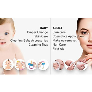 DESTALYA Baby Cotton Pads for Diaper Change - Large Cotton Squares for Sensitive Skin - Disposable Cleansing Wipes - Soft Washcloths for Personal Care, Makeup Removal (Maxi Pads 360)