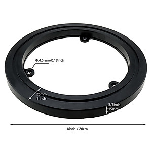 LUORNG 8Inch Black Round Plastic Lazy Susan 200x14mm / 8x0.55inch for Potted Plants, Rotating Display Stand, Stereo Speakers,Dining-Table