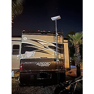 EEZ RV Products Telescopic Starlink RV Ladder Pole 10ft with RV Ladder Mounting Bracket Kit Adjustable Hold up to 2.5 inch Diameter Pole - Fits 1 inch Ladder Rails