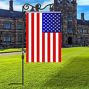 Garden Flag Stand Floral Style, BONWIN Garden Yard Flag Pole Holder Stands, Powder Coated Weather-Proof Paint Metal Flagpole with Spring Stoppers & Anti-Wind Clip for Garden - 36.34"H x 16.02"W, 2 Pack