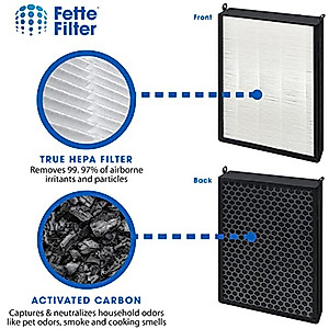Fette Filter - 3 Pack of Filter Replacements Compatible with NUWAVE OxyPure Large Area Smart Air Cleaner Purifier Models 47001, 47002, 47003, 47004, 47005, and 47006, Activated Carbon + HEPA Combo (3)