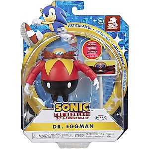 Sonic The Hedgehog 4-Inch Action Figure Classic Eggman with Goal Plate Collectible Toy
