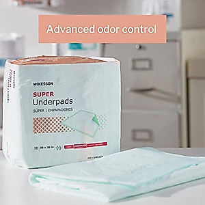 McKesson Super Underpads, Incontinence, Moderate Absorbency, 30 in x 36 in, 100 Count