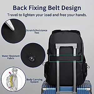 Vaupan Travel Backpack, Lightweight Laptop Backpack With USB Charging Port For Men Women, Water Resistant School Backpack Bookbag College High School Bags Casual Daypack Gifts For Boys Girls (Black)