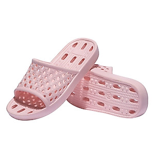 WOTTE Shower Sandals Women Quick Drying Bath Slippers Non Slip Dorm Shoes Size 9 Pink