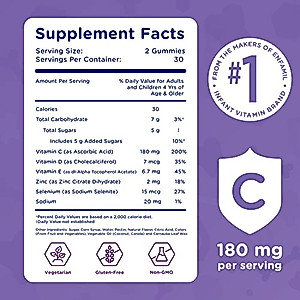 Enfakid Elderberry Daily Gummy Multivitamin: Vitamin C, D & E, Selenium & Zinc, Elderberry Flavored Immune Support Gummies for Kids, high in antioxidants, gelatin free & vegetarian, 60 count