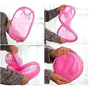 Magik 3 Pack Pop Up Folable Laundry Basket Mesh Hamper Washing Clothes Bag Storage Bin