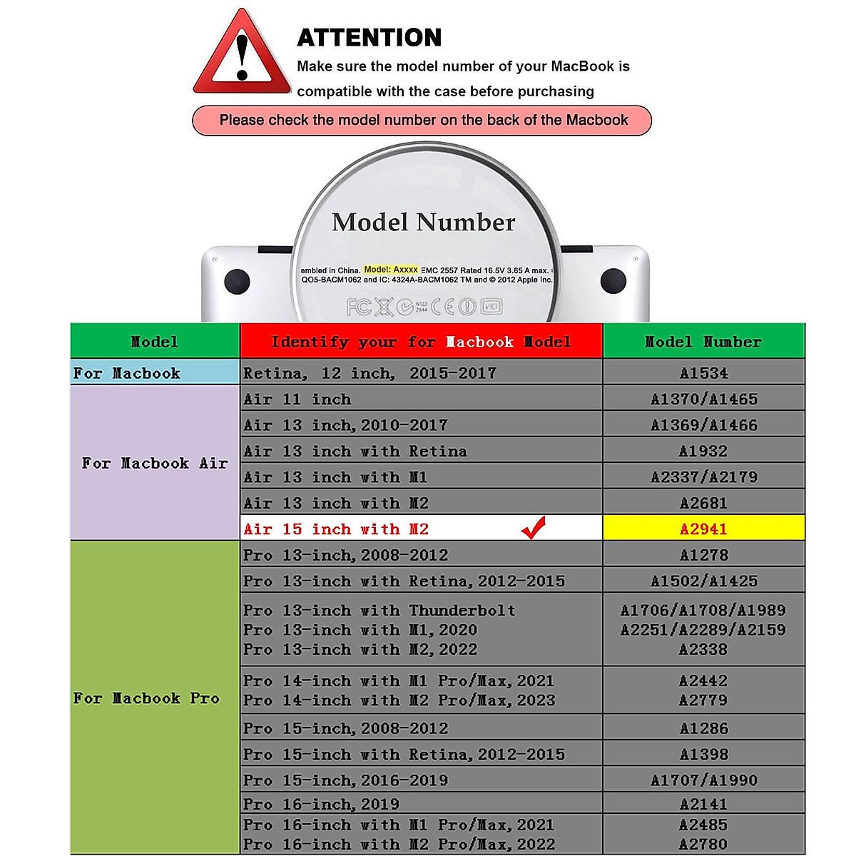 IVY Rainbow Aurora Case for MacBook Air 15 with M2 (Models: A2941) Hard Shell Case with Keyboard Cover Set - C