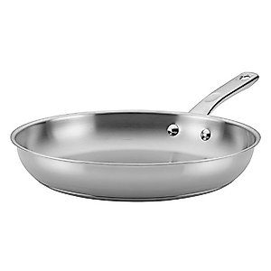 Ayesha Curry Home Collection Stainless Steel Frying Pan / Fry Pan / Skillet - 12.5 Inch, Silver