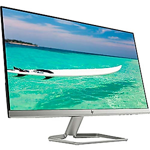 hp 27” Full HD 1080p IPS LED Ultra-Slim Monitor, AMD FreeSync, HDMI & VGA Ports, Natural Silver, + Nly 4K HDMI Cable Bundle