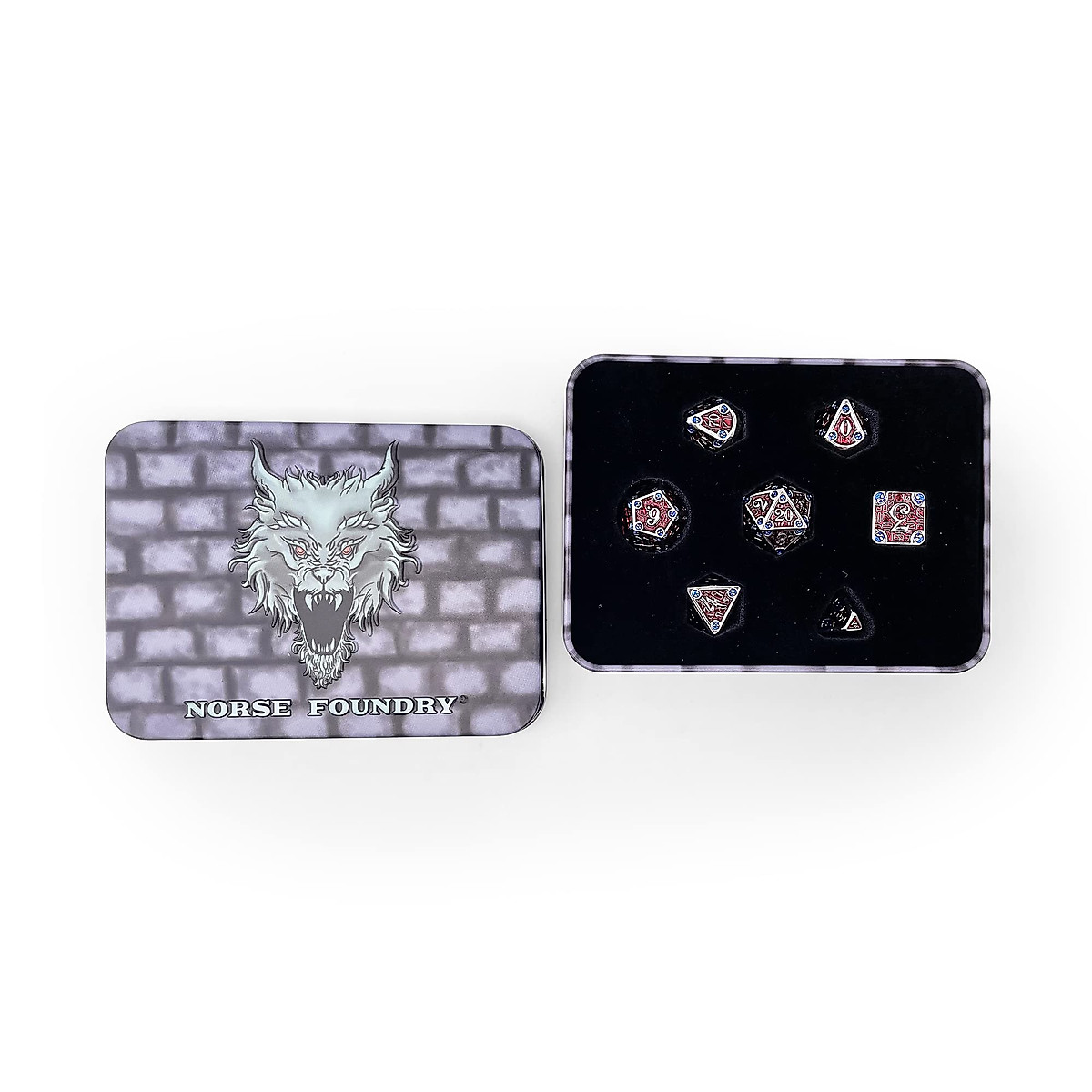 Norse Foundry Dungeon Delve Metal Dice Set - Forge Your Adventure: Premium Zinc Alloy D20 Dice Set - Complete Set for TTRPG - Boost Your Gaming Experience with Metal Dice