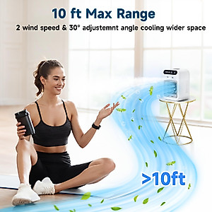 Portable Air Conditioners, Tusivo Cooling Fan Mini Air Conditioner with 2 Cool Mist & Speeds, Personal Air Conditioner Evaporative Air Cooler Fan Small AC Unit for Desk Bedroom Office Camping
