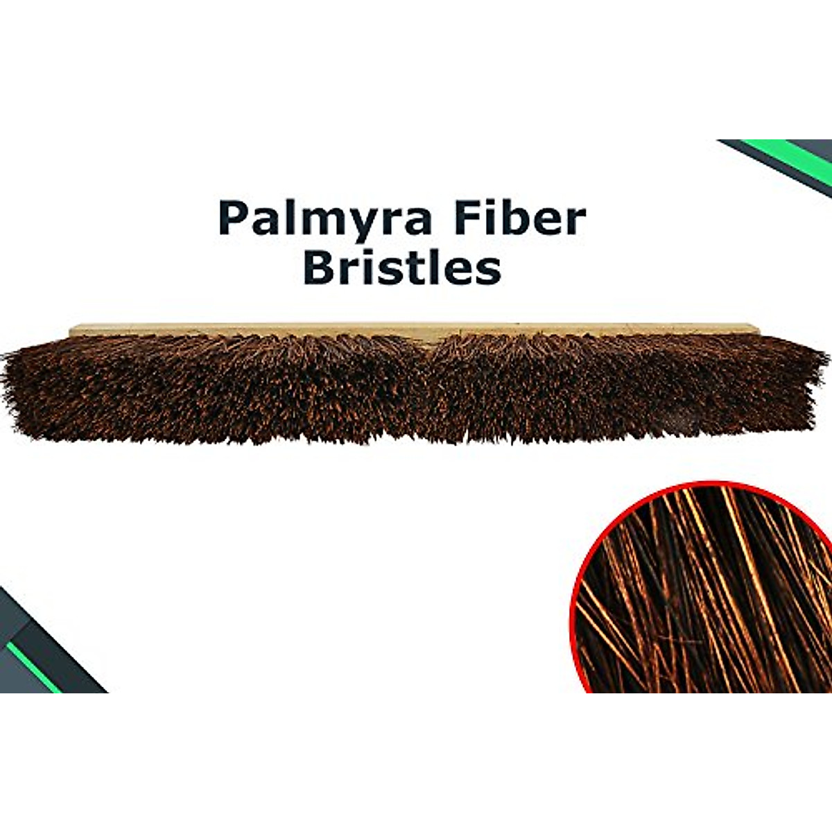 Bristles 4224 24” Push Broom Head for Indoor and Outdoor, Commercial Or Residential Use with Stiff Bristles for Heavy-Duty Work On Concrete, Patio, Garage, Stone Or Any Heavy Duty Cleaning