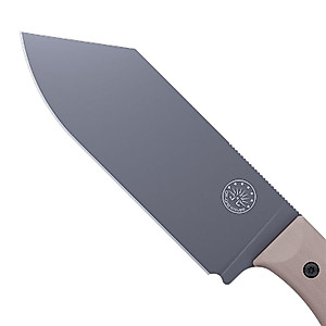 Off-Grid Knives - Grizzly V2 Camp Kitchen Chef Knife with Sandvik 14C28N Stainless Steel, Kydex Sheath and Belt Clip, G10 Scales, Lanyard Opening, Camping, BBQ & Home Kitchen Use (Coyote)
