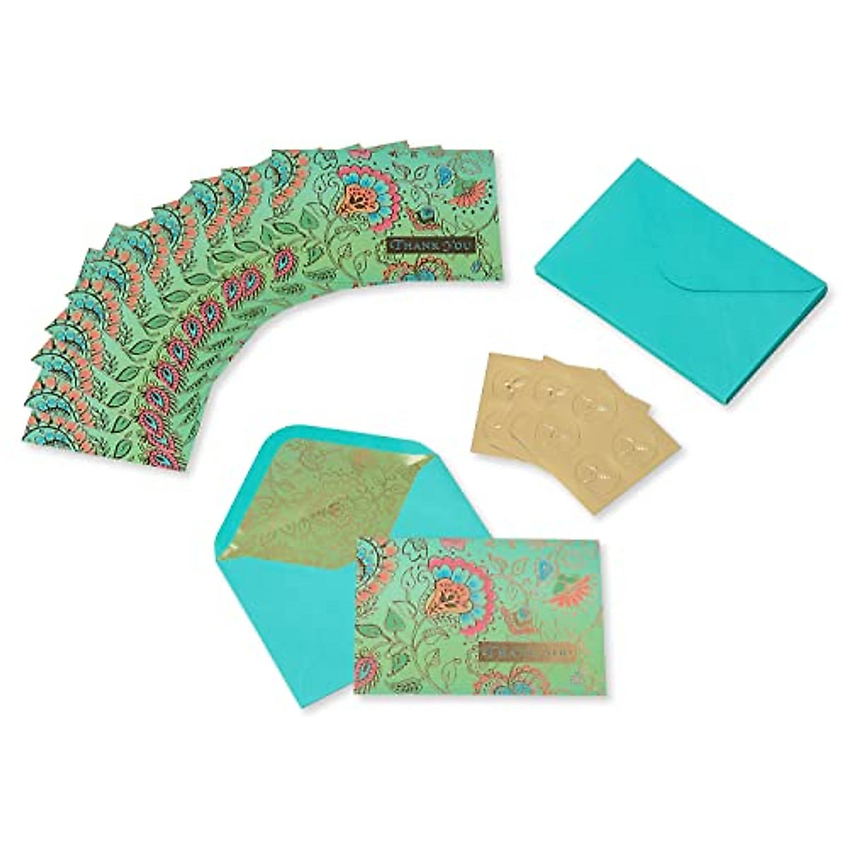 Papyrus Thank You Cards with Envelopes, Floral (12-Count)