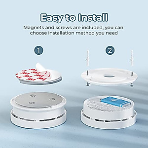 SITERWELL Smoke Detector Fire Alarm with Magnetic Fastening Kit and Built-in Battery, Fire Safety with Photoelectric Technology for Home Bedroom and Babyroom, UL Listed, GS528A, 4 Packs
