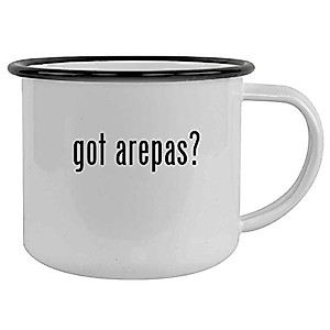 Molandra Products got arepas? - 12oz Camping Mug Stainless Steel, Black