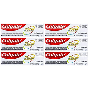 Colgate Total Toothpaste, Clean Mint, Travel Size 0.88 oz (24.9g) - Pack of 6