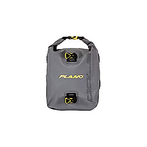 Plano Z-Series Roll-Top Waterproof Fishing Tackle Backpack, Gray Fabric, Includes 2 Clear 3700 Stowaway Utility Boxes, Fishing Backpack with Tackle Boxes