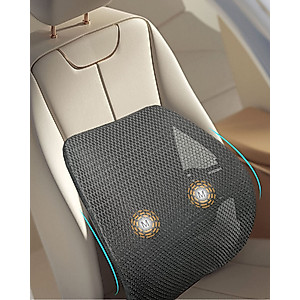 Big Hippo Lumbar Support, Car Back Support with Massage Beads Ergonomic Design for Comfort and Lower Back Pain Relief, Car Seat Lumbar Support for Driver, Office Chair, Wheelchair, Chair Support Home