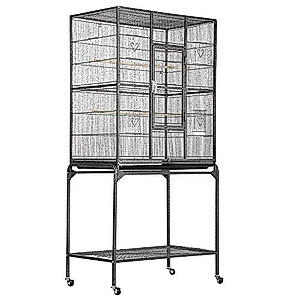 Topeakmart 63-Inch Wrought Iron Large Parrot Bird Cage Cockatiel Conure Mid-Sized Parrot Cage