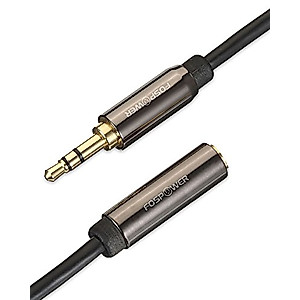 FosPower (15 Feet 3.5mm Male to 3.5mm Female Stereo Audio Extension Cable Adapter [24K Gold Plated Connectors] for Apple, Samsung, Motorola, HTC, Nokia, LG, Sony & More