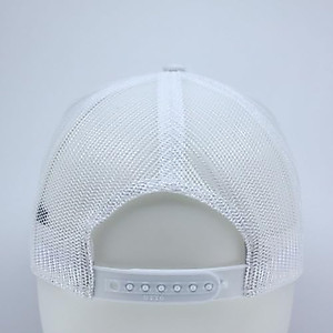 The Vintage Year Plain Cotton Twill Flat Brim Mesh Adjustable Snapback Trucker Baseball Cap (White)