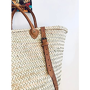 Palm Leaf Taza Backpack , Straw Bag Made, Shopping and Picnic Baskets, Traditional Moroccan Bag, Leather Made Bags, Handcrafted Bag, Beach Bag. (Brown)