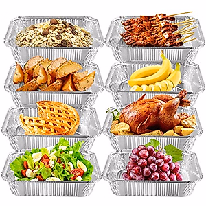 5LB Foil Pan with Lid 10.5x7.5x2.5” Large Aluminum tin Pans with Covers Disposable Food containers Great for Baking Cooking Heating Storing Prepping Food by lsshao