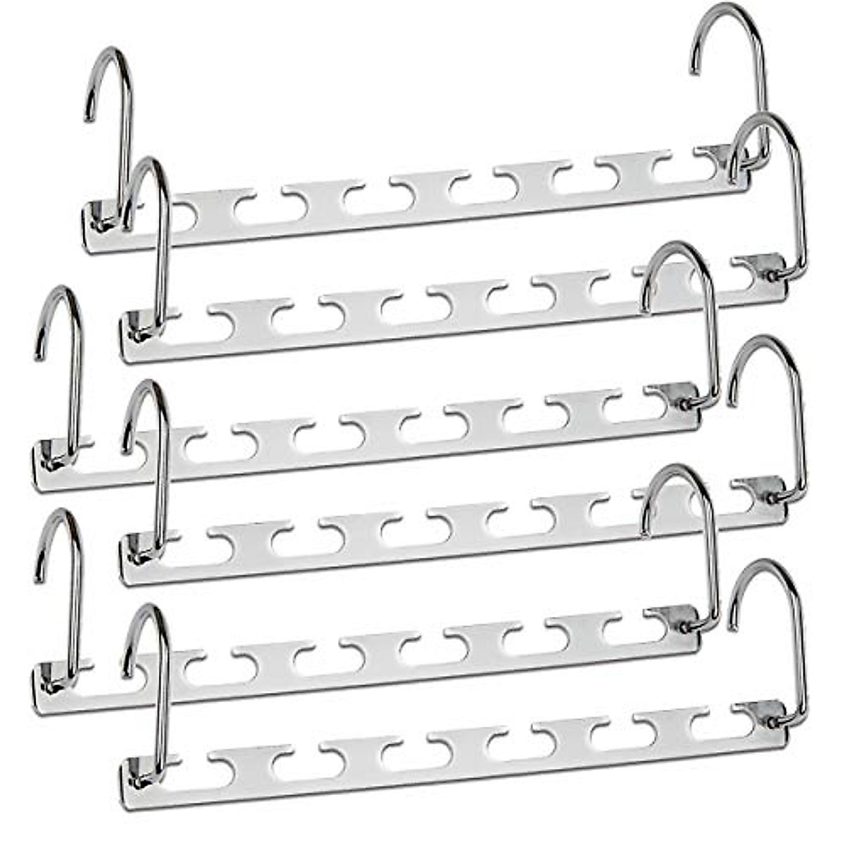 CBTONE 6 Pack Closet Space Saving Hangers, Multi-Purpose Metal Magic Hangers Cascading Hanger Updated Hook Design Metal Hangers for Organizing Wardrobe Clothing Hanger