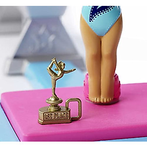 Barbie Gymnastic Dolls & Accessories, Flippin' Fun Gymnast Playset with 2 Dolls, Balance Beam & Flipping Dismount Action