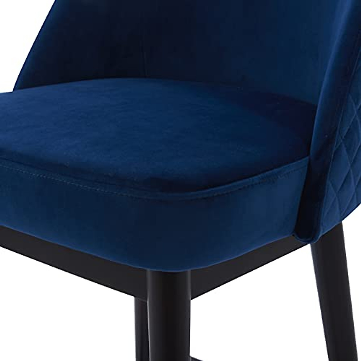 Amazon Brand - Rivet Contemporary Upholstered Counter-Height Swivel Bar Stool with Wood Legs, 37"H, Blue Velvet