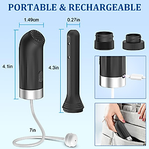 Enema Douches for Men Women, Automatic Anal Douche Cleaner with 3 Speeds, Silicone Enema Nozzles for Universal Bottles, Personal Travel Bidet Douche for Men Colon Anus Cleansing Feminine Care