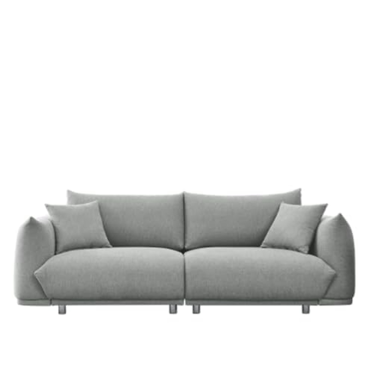 CEOTHA 90.5'' Modern Couch for Living Room Sofa,Solid Wood Frame and Stable Metal Legs, 2 Pillows, for Bedrooms Easy to Assemble Wooden Noise Free Platform Bed Suitable