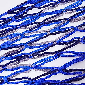 Basumee Stuffed Animals Net or Hammock Toy Storage Organizer Toy Hammock Hanging Stuffed Animals Storage Holder with Tassels for Nursery Kids Bedroom Room Wall Décor, Blue